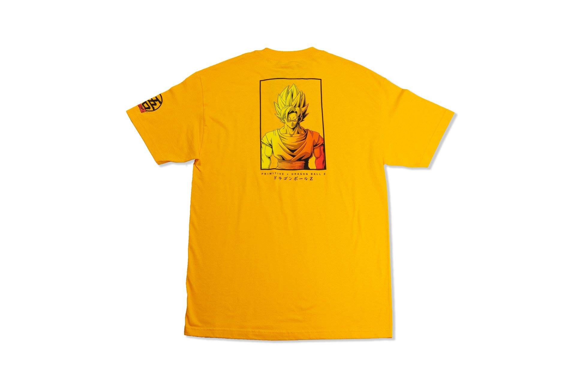 Primitive Goku Saiyan Style Yellow Tee - GLAB.VN