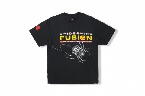 Vintage 90s Spiderwire Fusion Giant Tag Black Tee - GLAB.VN