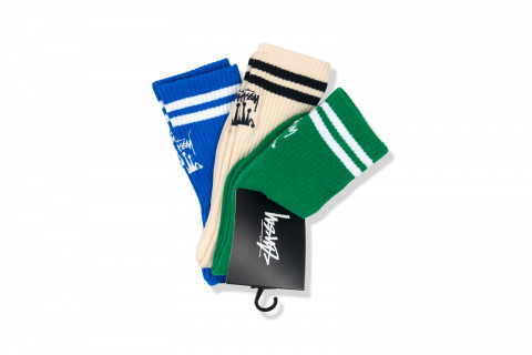 Stussy Crown Stripe Socks 3 Pack Multi - GLAB.VN