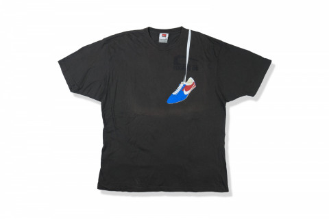Vintage Nike Cortez Tee Faded Black - GLAB.VN