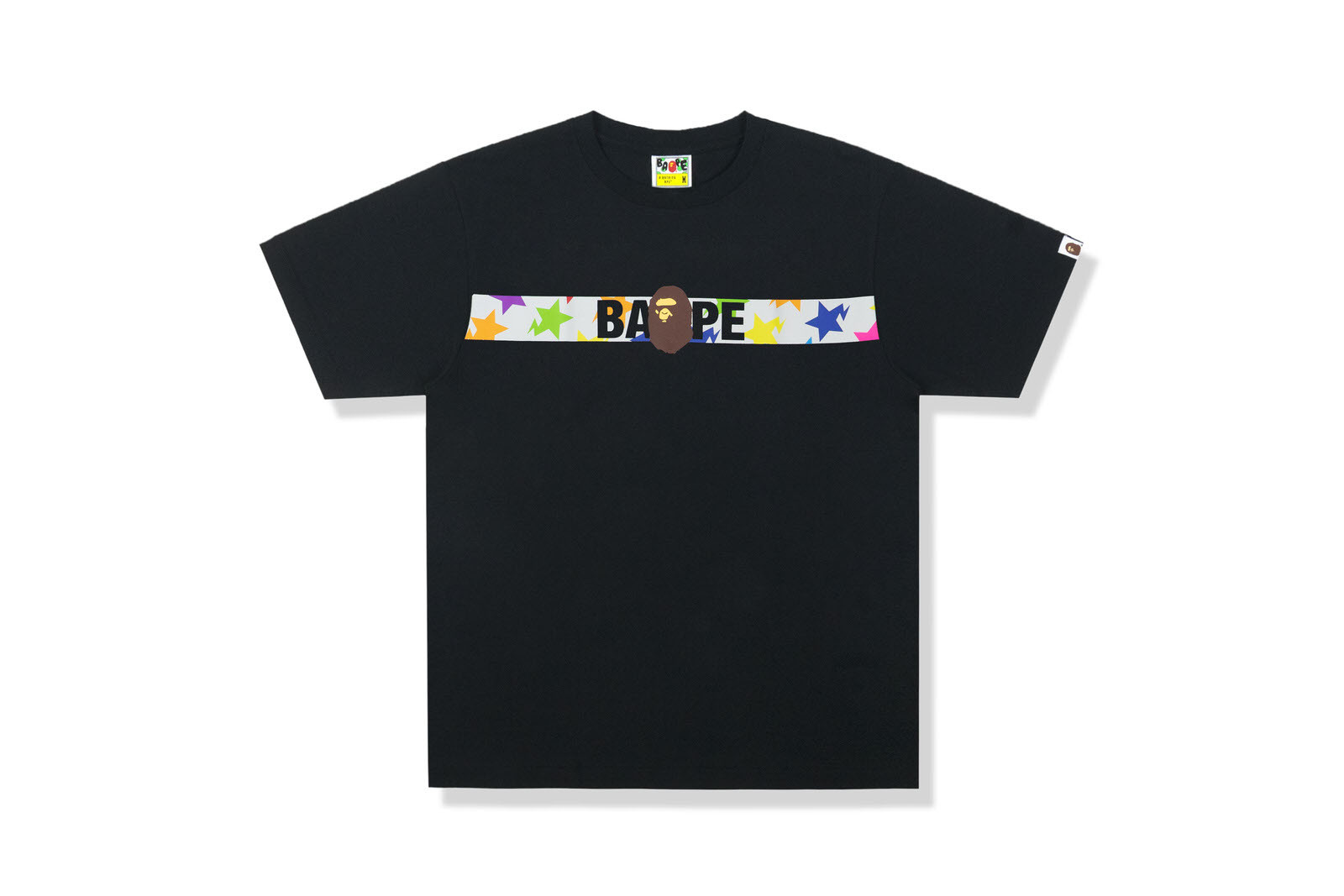 BAPE Sta Pattern Tape Ape Head Tee Black - GLAB.VN