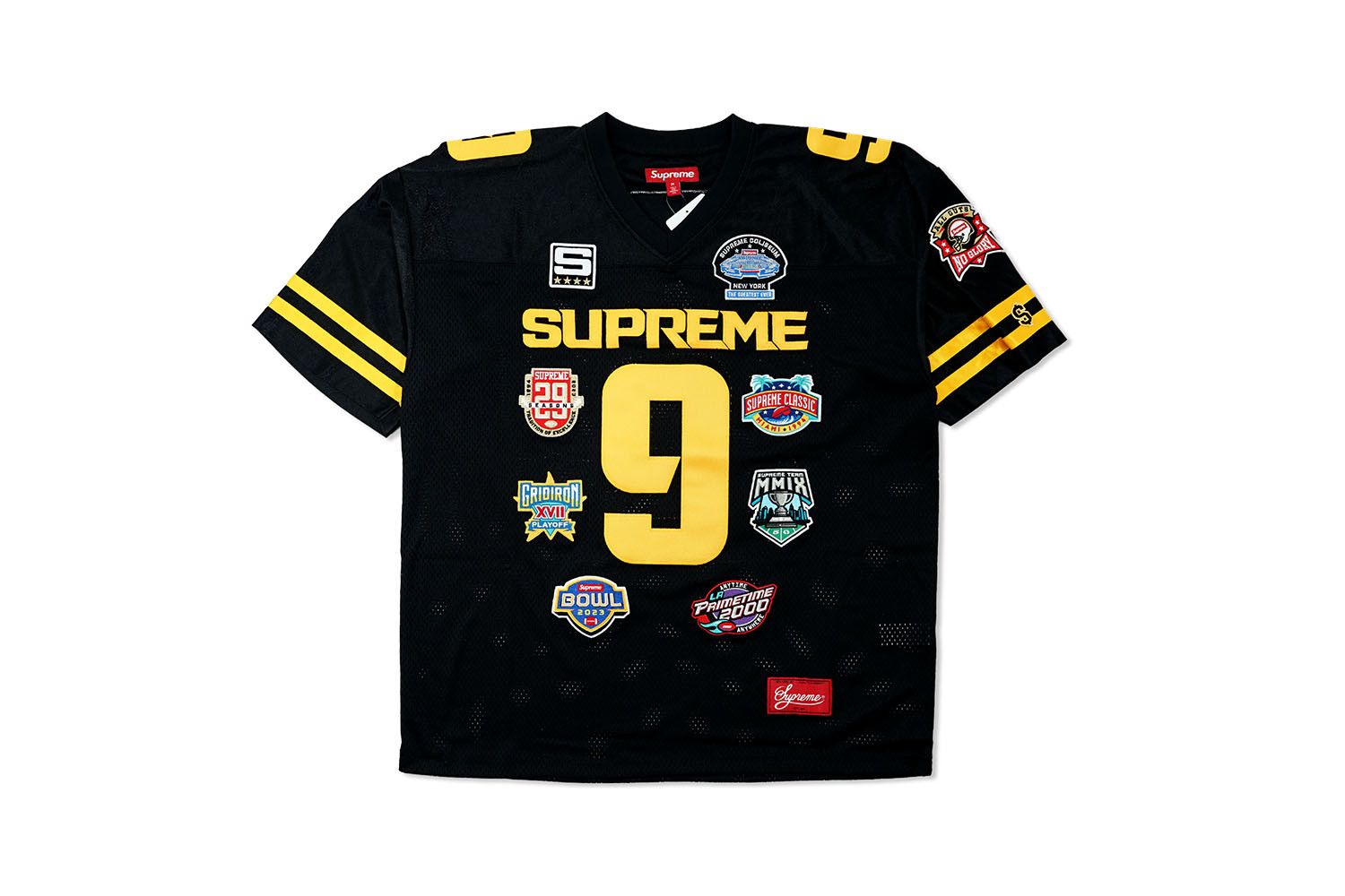 Supreme Championships Embroidered Football Jersey Black - GLAB.VN