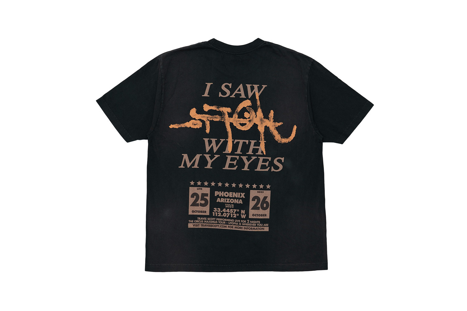 Travis Scott Utopia Is In Phoenix Circus Maximus Tee Black - GLAB.VN