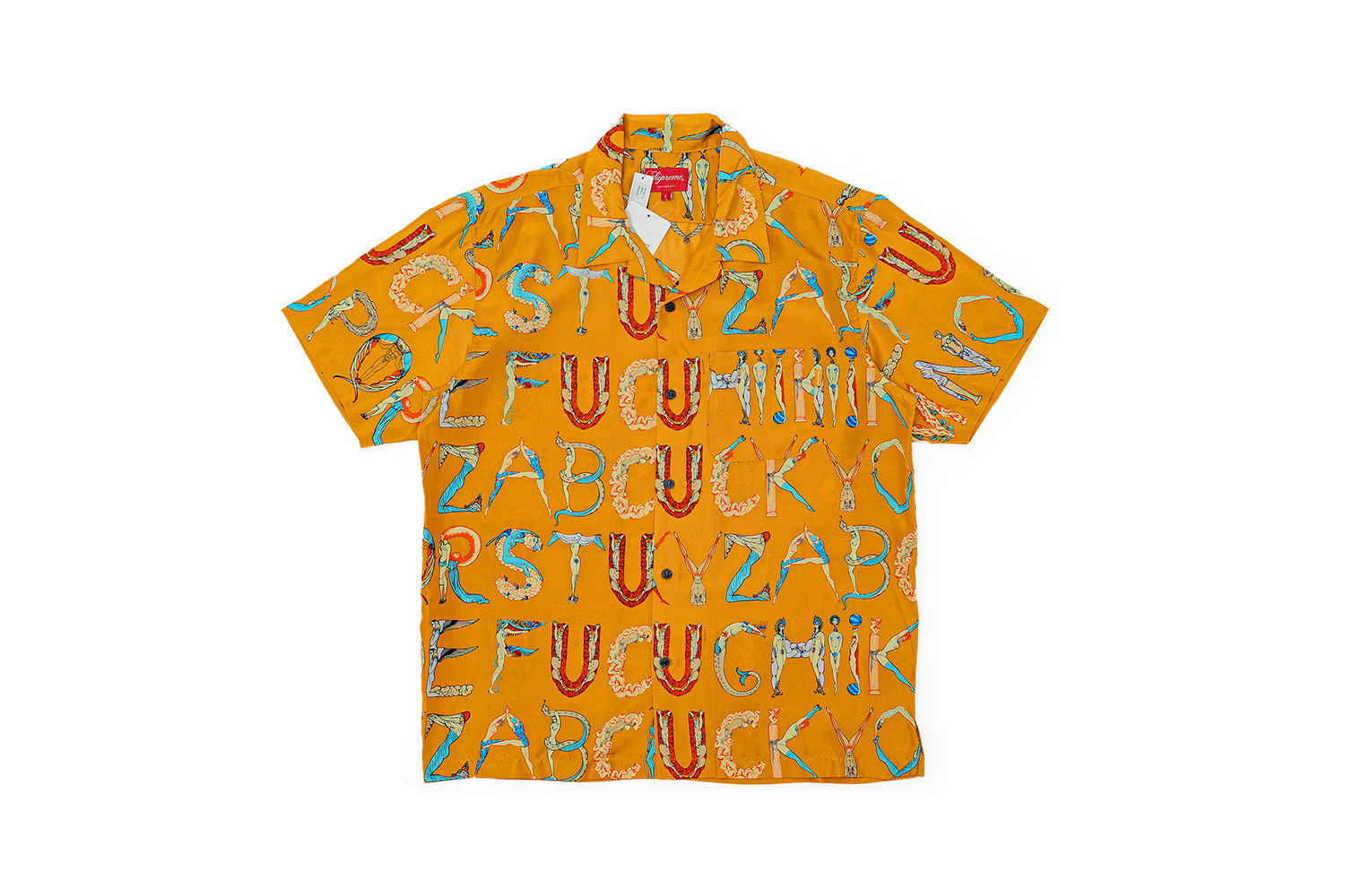 Supreme Alphabet Silk Shirt - Orange - GLAB.VN