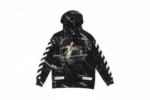 Off-White Marble Print Hoodie - GLAB.VN