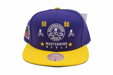 Mitchell & Ness X Mastermind World Japan Snapback Purple Yellow - GLAB.VN
